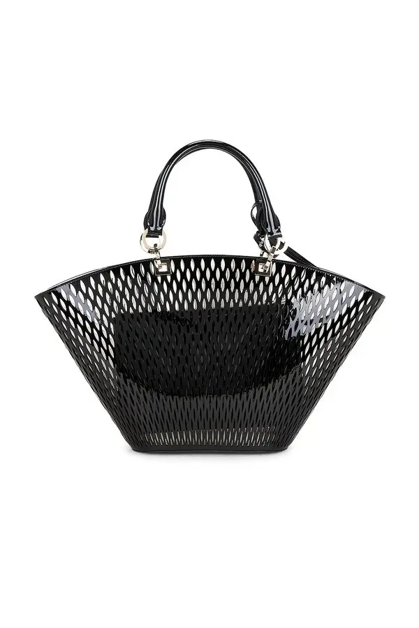 TOM FORD Cut Out Patent Leather Medium Panier Bag