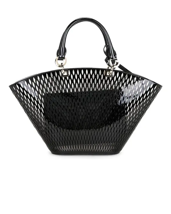 TOM FORD Cut Out Patent Leather Medium Panier Bag