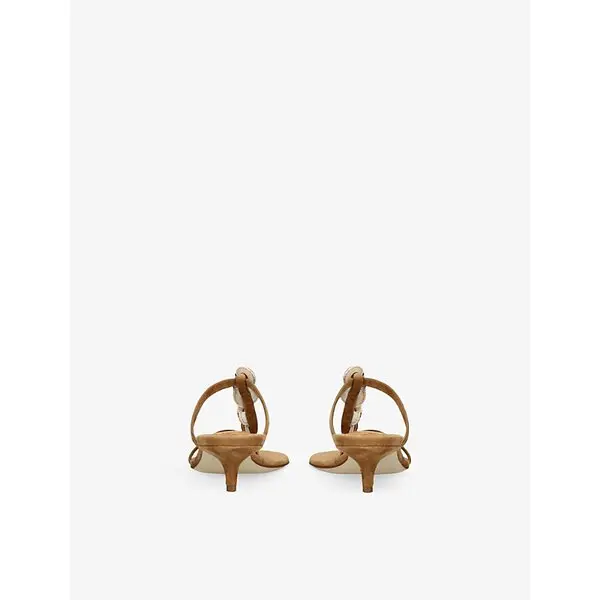 Christopher Esber Sundial Seashell Suede Heeled Sandals