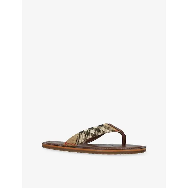 Burberry Pavillon Checked Woven Sandals