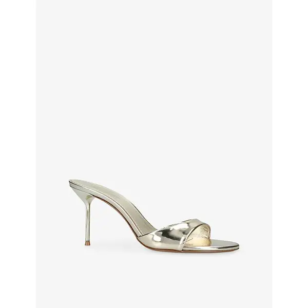 Paris Texas Lidia 70 Leather Heeled Mules - Gold