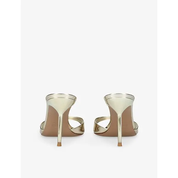 Paris Texas Lidia 70 Leather Heeled Mules - Gold
