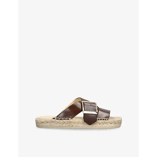 Loewe Petal Leather Espadrille Sliders