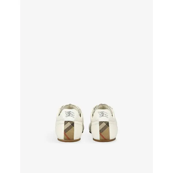 Burberry Knight Leather Trainers - Beige