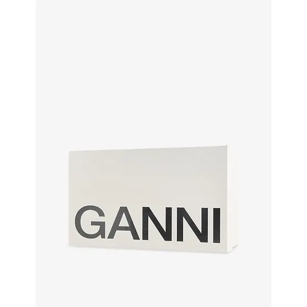 GANNI Leopard Print Denim Sandals