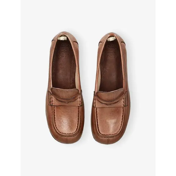 Officine Creative Badge Leather Loafers - Tan