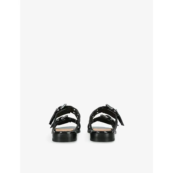 GANNI Buckled Two-strap Vegan Leather Sandals