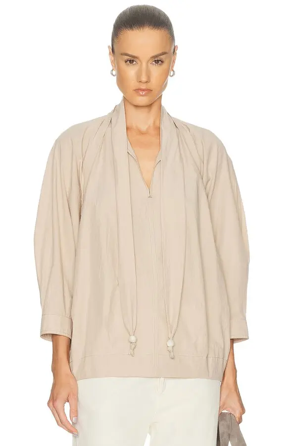 LEMAIRE Scarf Blouse - Greige