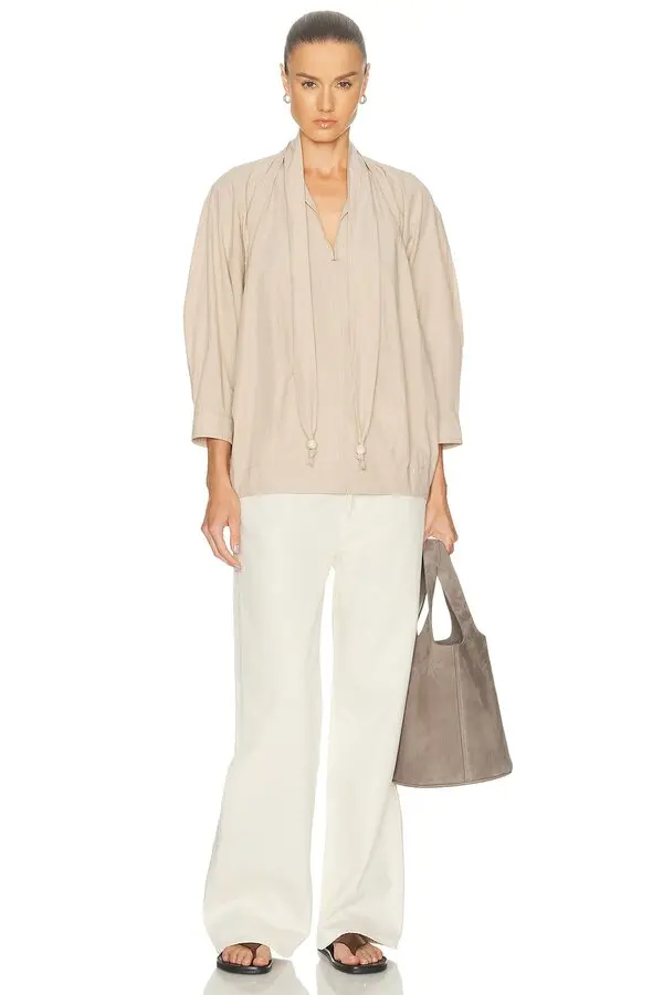 LEMAIRE Scarf Blouse - Greige