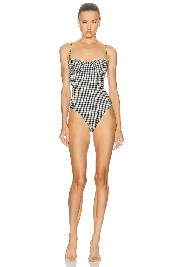 JUILLET Bowie One Piece Swimsuit - Tuxedo Plaid