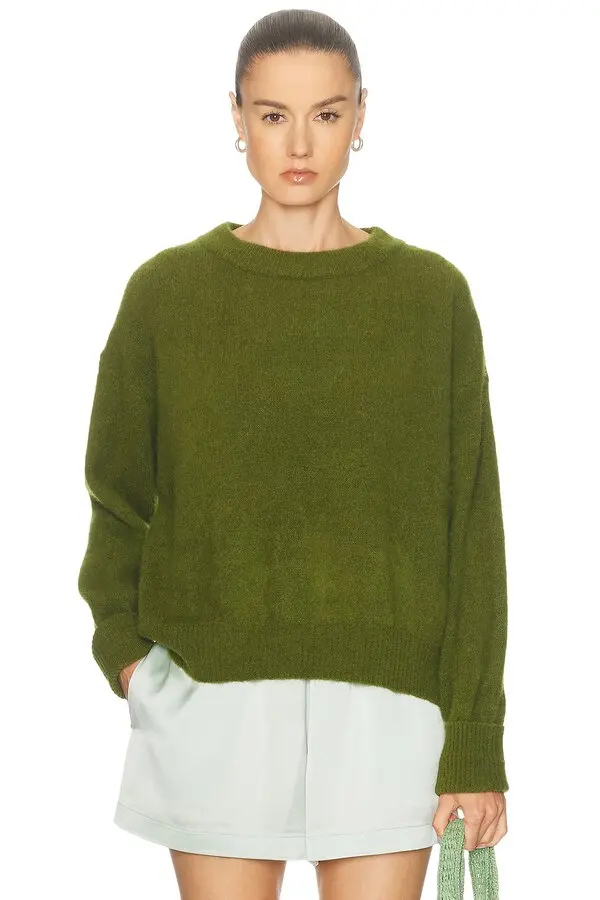 American Vintage Vitow Crewneck Sweater - Pesto Chine
