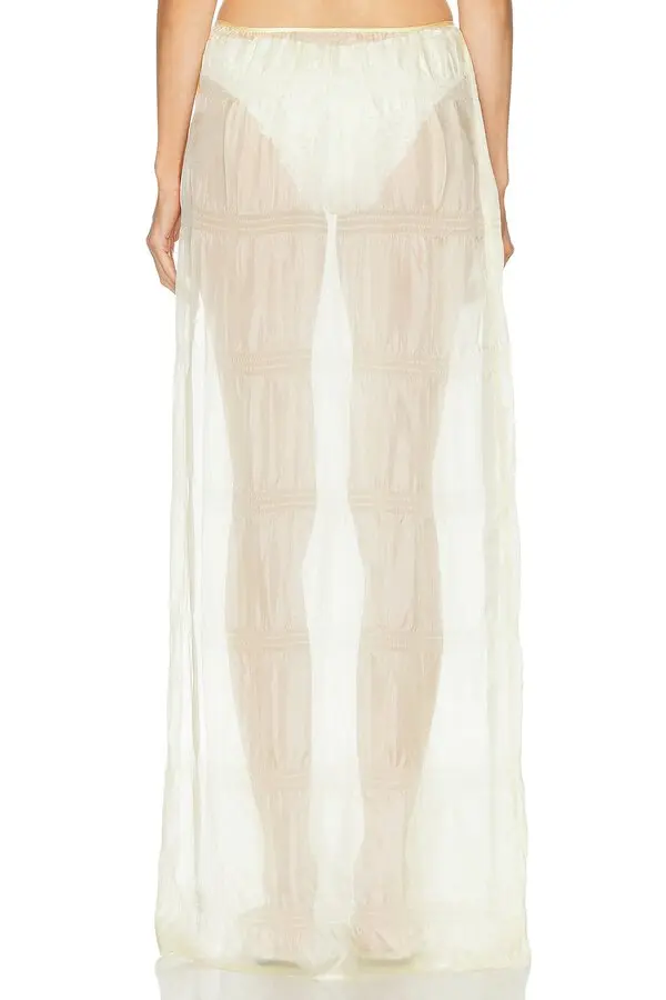 Kiki De Montparnasse Smocked Silk Maxi Skirt