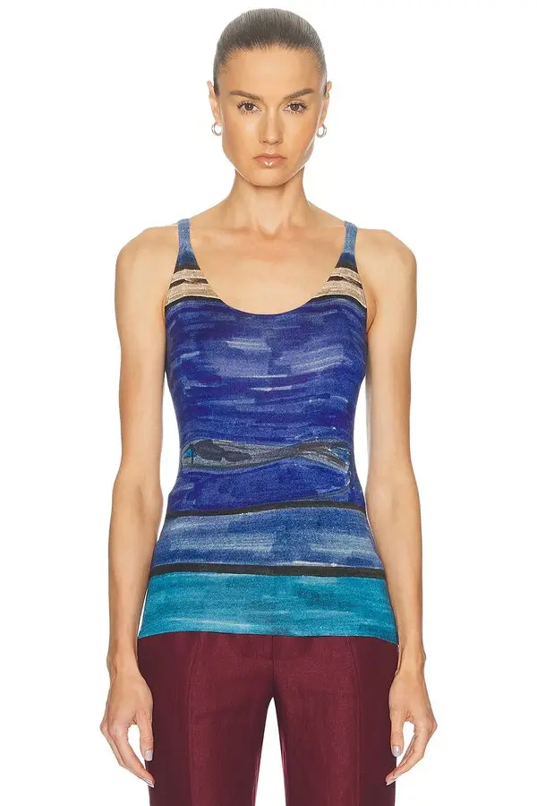 Gabriela Hearst Ecliptor Tank Top - Water Multi