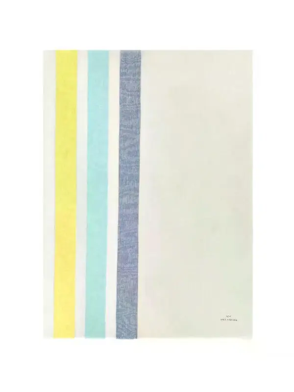 Paul & Shark Striped-pattern Logo-detail Scarf - Neutrals