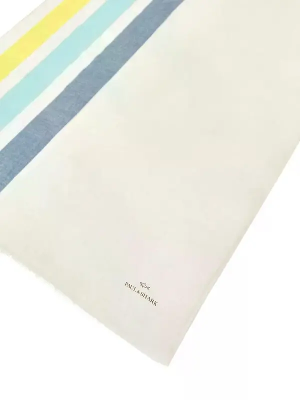 Paul & Shark Striped-pattern Logo-detail Scarf