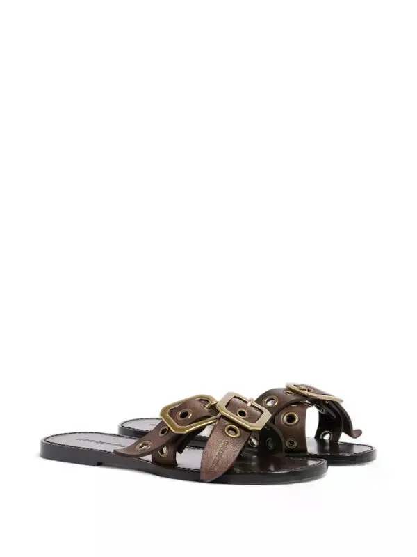 Dsquared2 Flat Sandals With Buckle And Eyelet Details