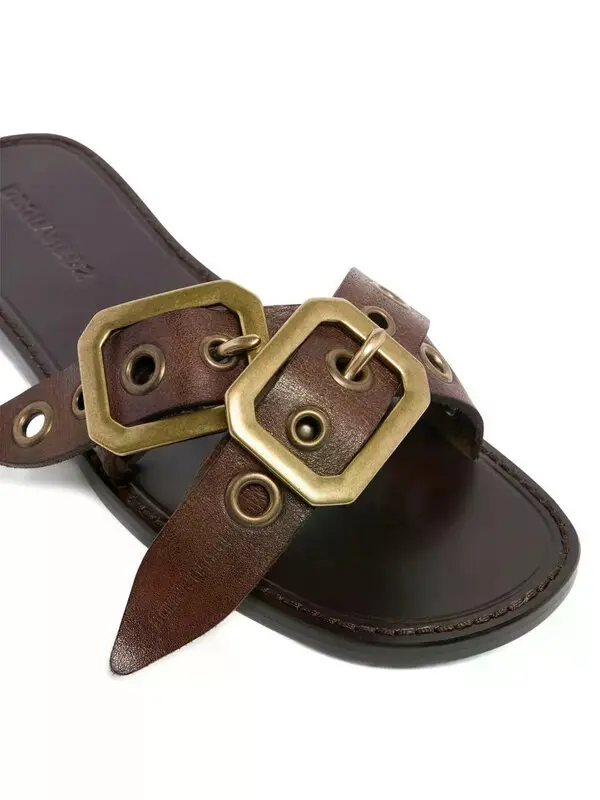 Dsquared2 Flat Sandals With Buckle And Eyelet Details