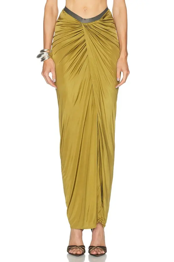 Atlein Draped Long Skirt