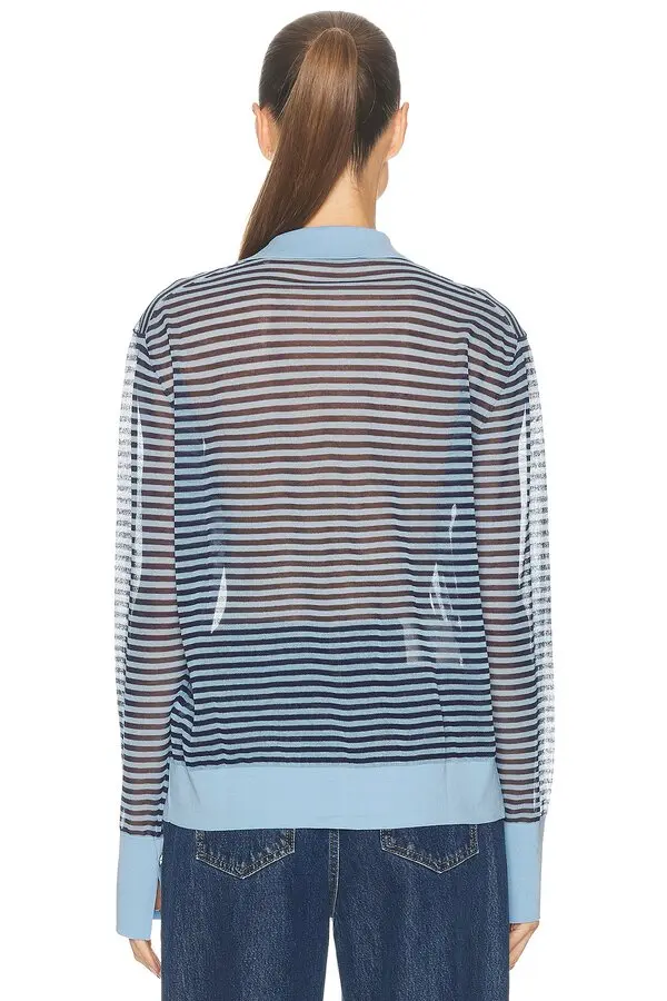 FRAME The Collared Cardigan - Powder Blue Multi