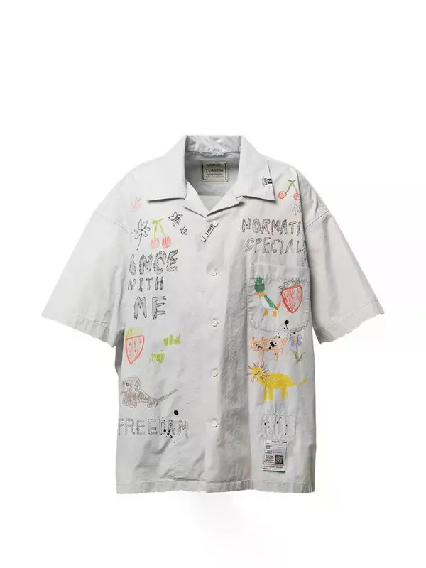 Mihara Yasuhiro Hand Drawing Print Shirt - Grey