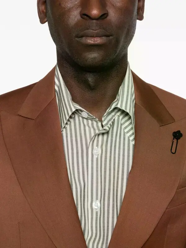 LARDINI Flower-pin Blazer - Brown