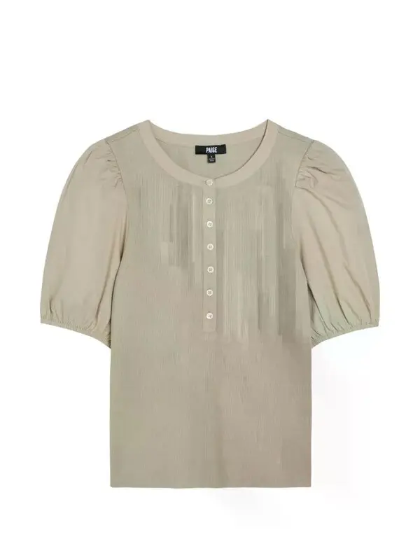 Paige Brandy Puff-sleeve Buttoned Top