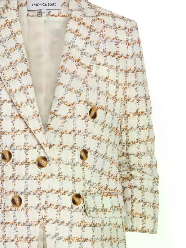 Veronica Beard Checked Double-breasted Tweed Jacket