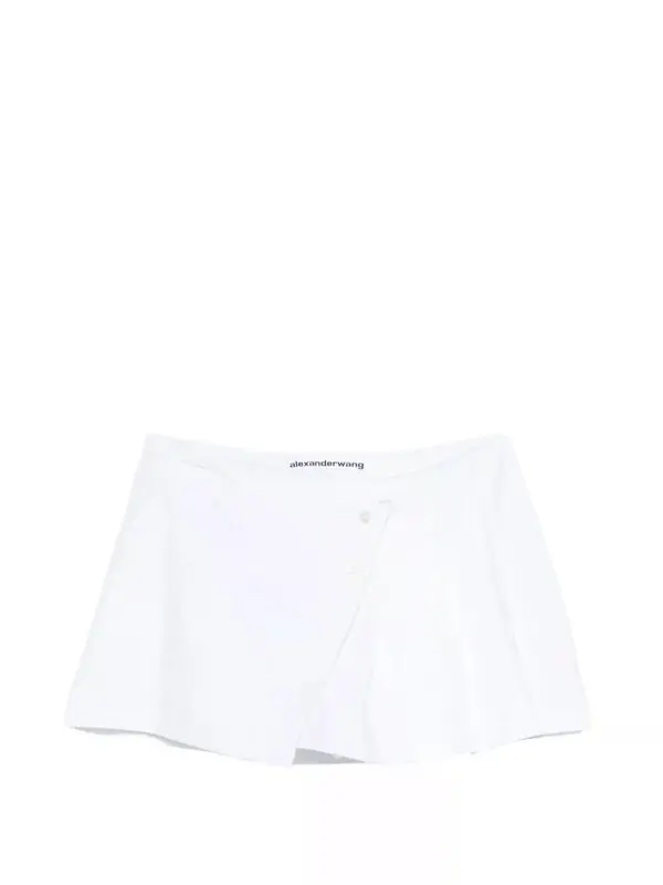 Alexander Wang Pleated Wrap Mini Skirt - White