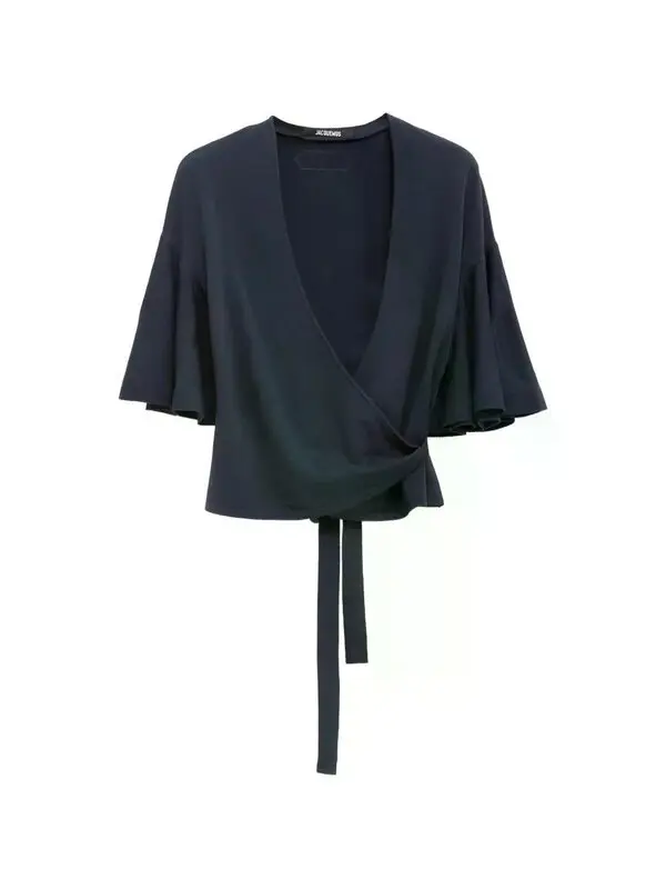 Jacquemus Paysan Wrap Flared-sleeve Top - Blue