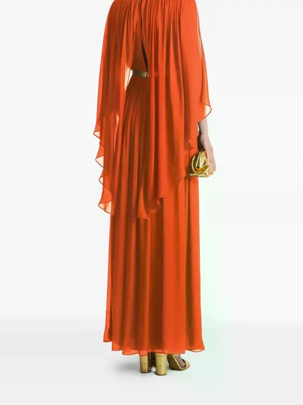 Alberta Ferretti V-neck Belted Maxi Dress