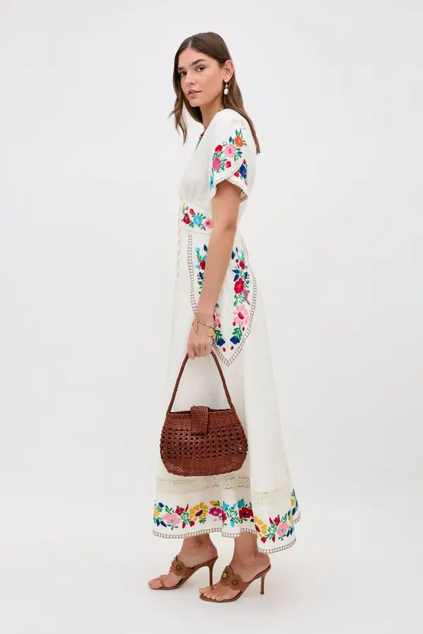 Rixo Novara Embroidered Dress