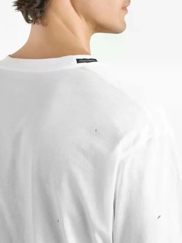 Dolce & Gabbana Short-sleeve Ripped-detail T-shirt