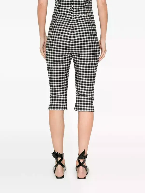 Posse Chiara Gingham Capri Pants - Black
