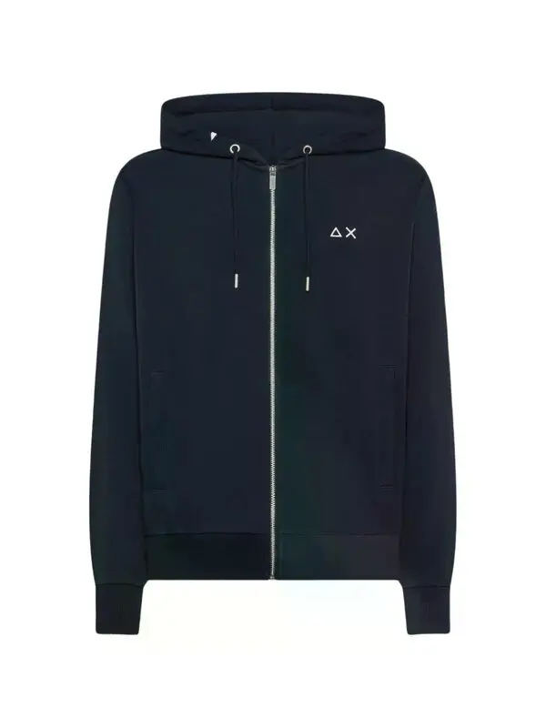 SUN 68 Logo-embroidered Zip Hoodie - Blue