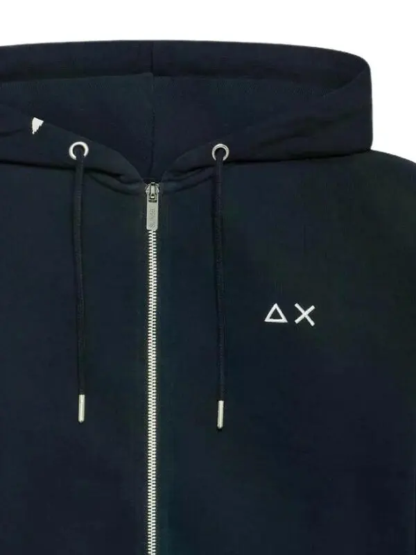 SUN 68 Logo-embroidered Zip Hoodie - Blue