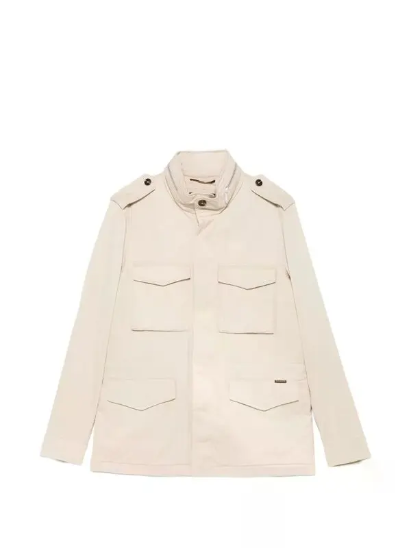 MOORER Denver Buttoned Pocketed Jacket - Neutrals
