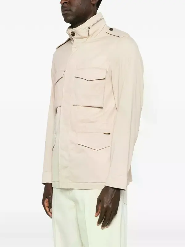 MOORER Denver Buttoned Pocketed Jacket - Neutrals
