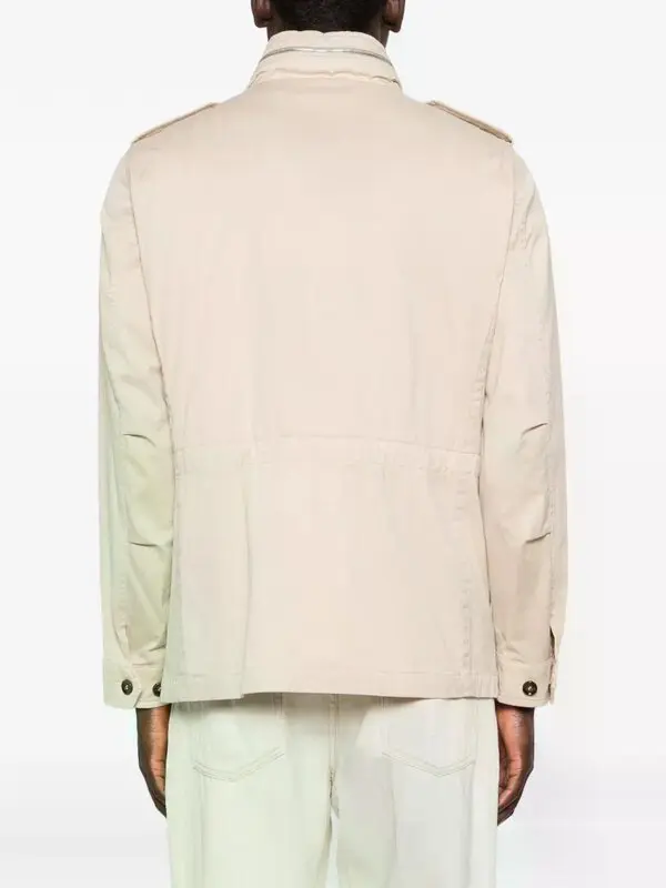 MOORER Denver Buttoned Pocketed Jacket - Neutrals