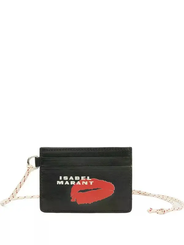 Isabel Marant Logo-detail Leather Card Holder - Black