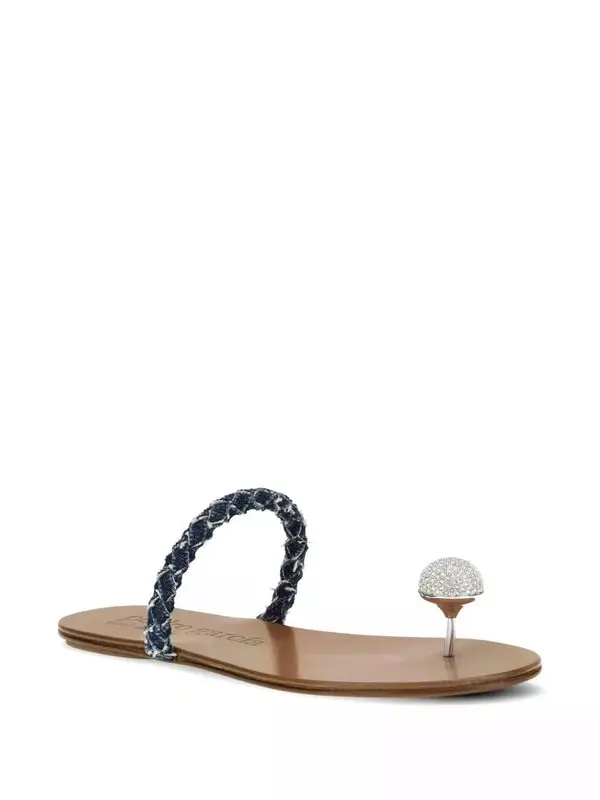 PEDRO GARCIA Pipa Braided Diamanté Sandals - Blue