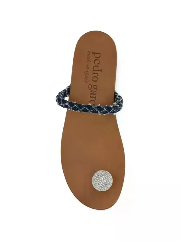 PEDRO GARCIA Pipa Braided Diamanté Sandals - Blue