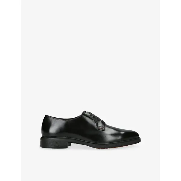 Santoni Leather Derby Shoes - Black