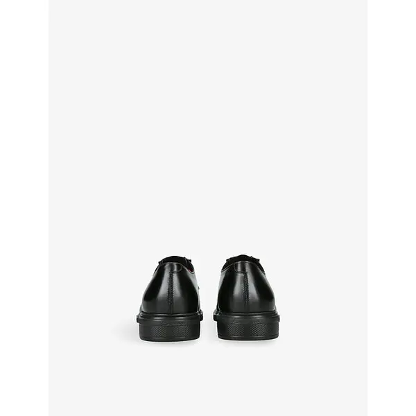 Santoni Leather Derby Shoes - Black