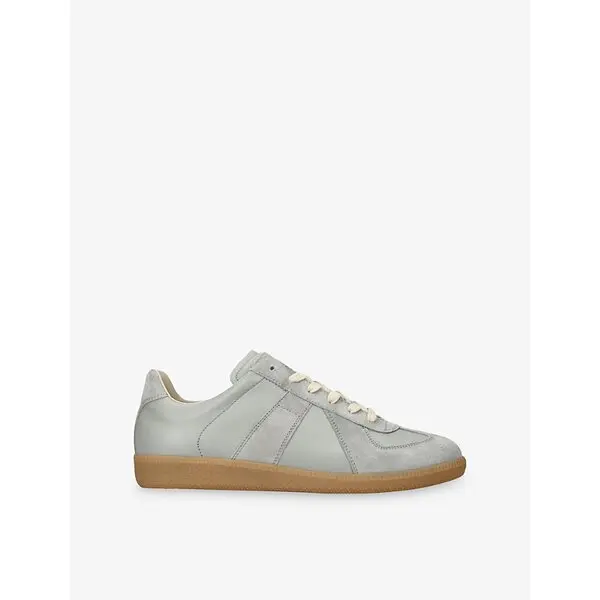 MAISON MARGIELA Replica Panelled Leather Trainers - Grey/light