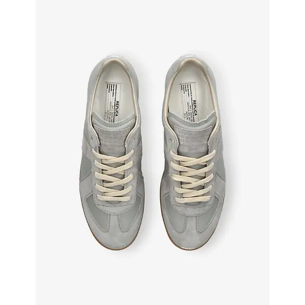 MAISON MARGIELA Replica Panelled Leather Trainers - Grey/light