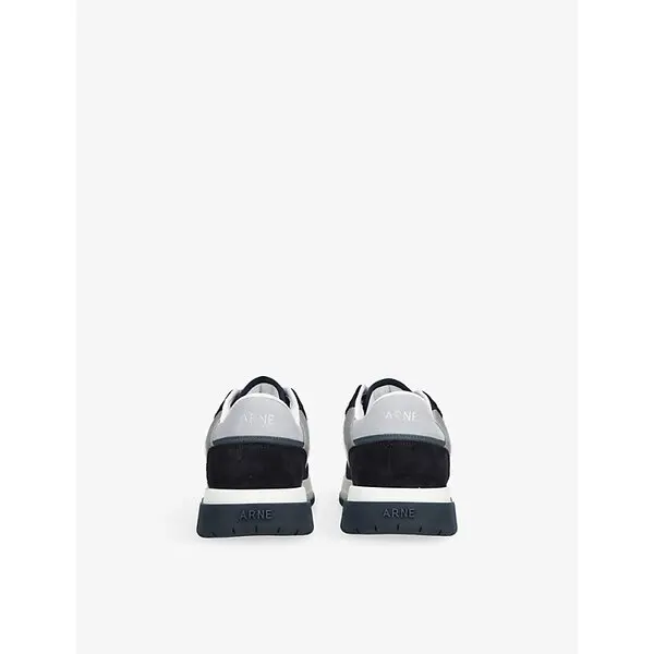 ARNE Leather And Mesh Trainers - Blue Other