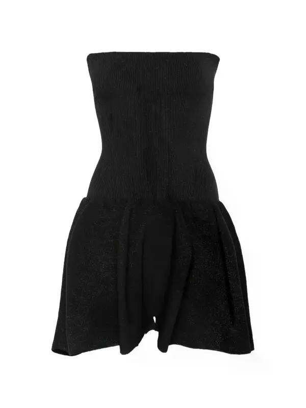 CFCL Strapless Flared Playsuit - Black
