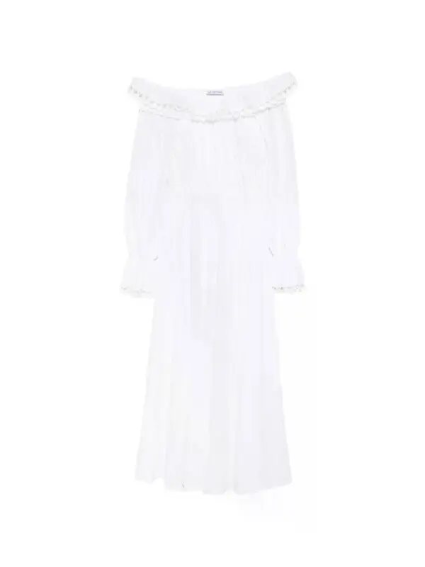 LES FILLES D'EVA Lace-trimmed Maxi Dress