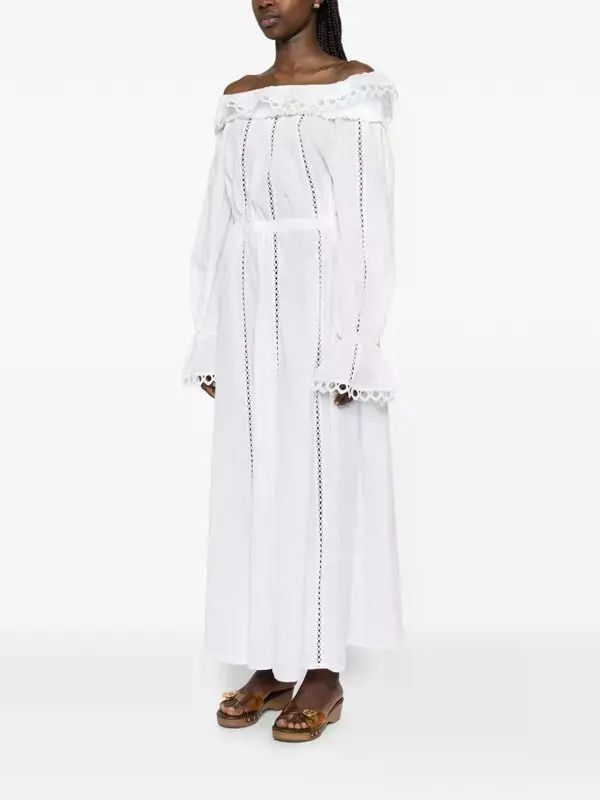 LES FILLES D'EVA Lace-trimmed Maxi Dress