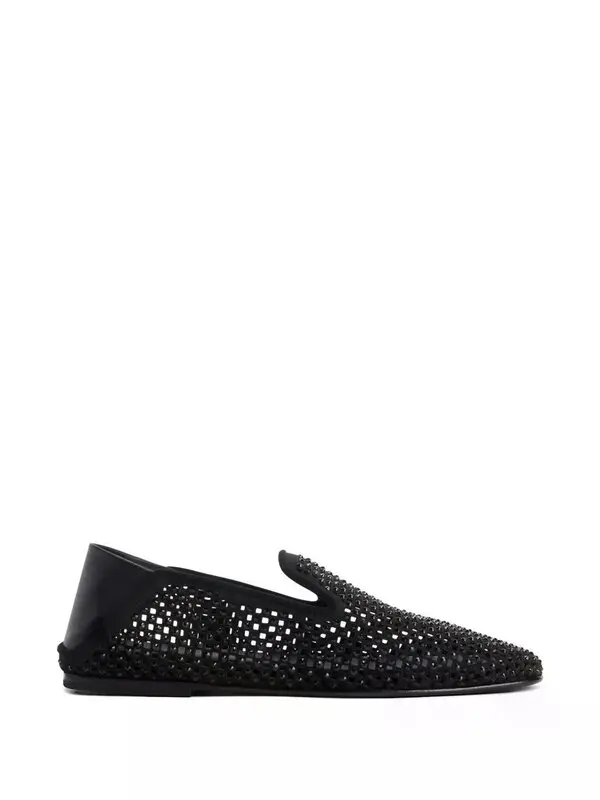 GIUSEPPE ZANOTTI Perforated Rhinestone Loafers